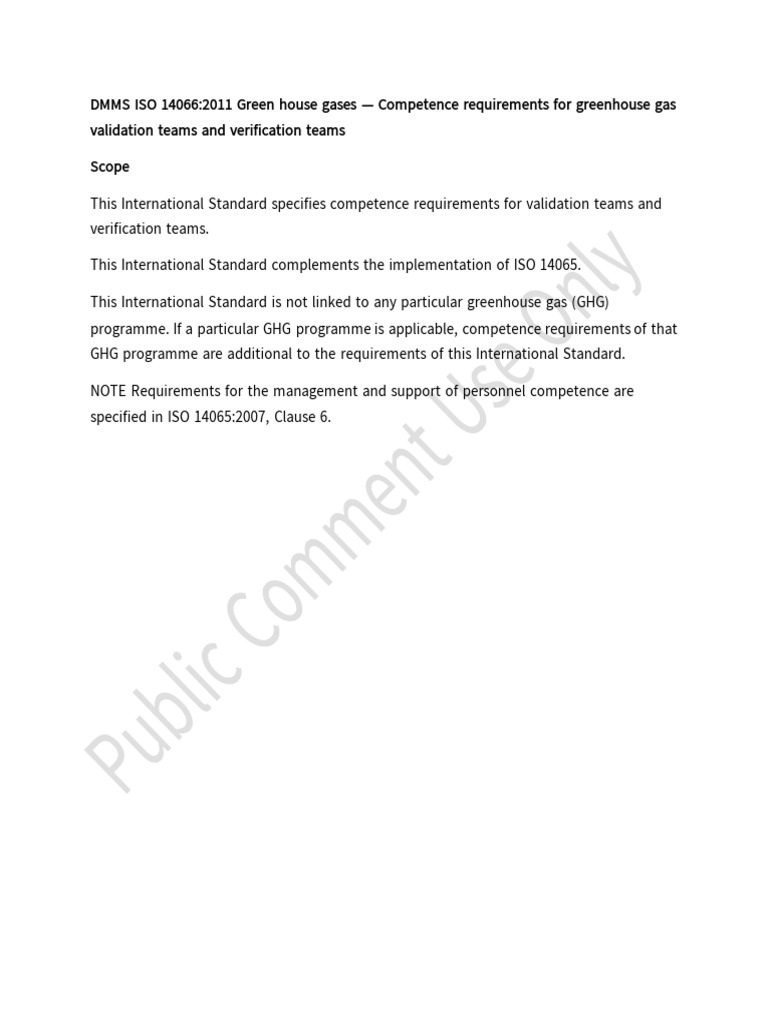 ISO 14066:2011 GHG Team Competence | PDF | Business