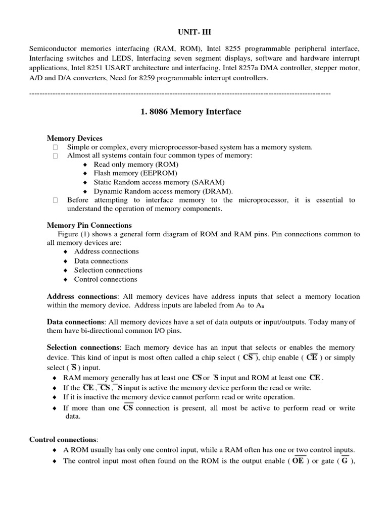 R20 MPMC UNIT III | PDF | Random Access Memory | Read Only Memory