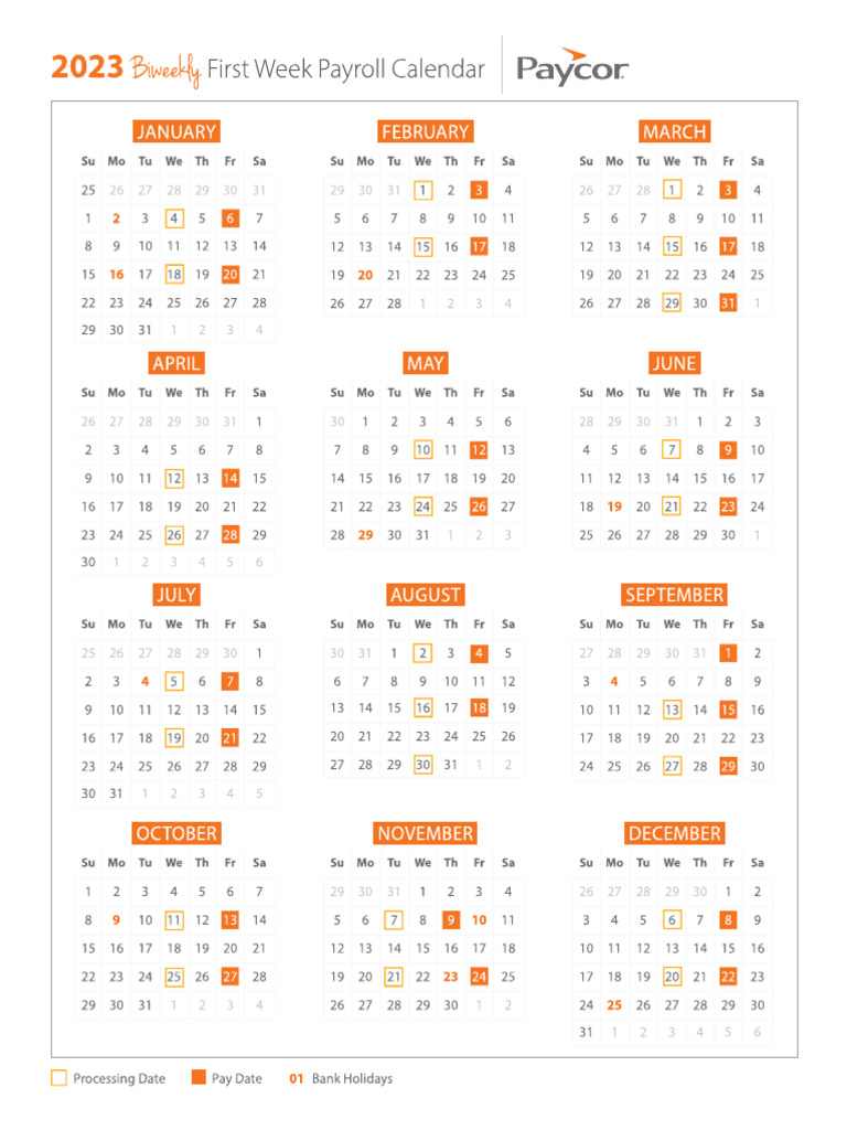 2023 Biweekly Payroll Calendar | PDF
