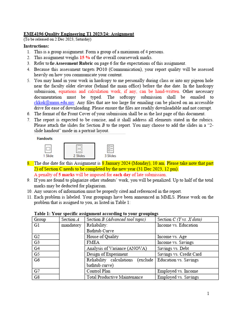Quality Engineering Assignment Guide | PDF | Computers