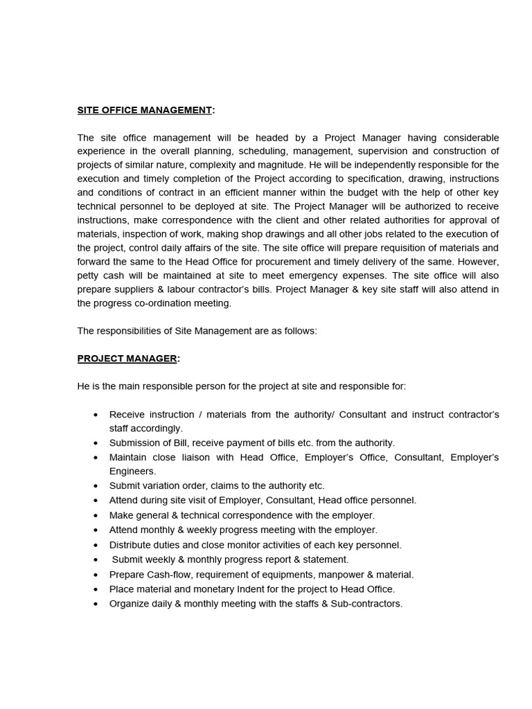 Site Management Plan | PDF