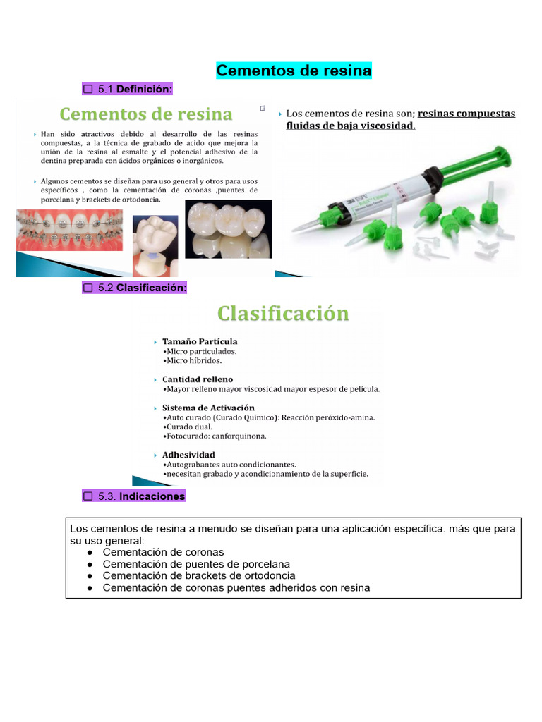Cementos de Resina en Odontología | PDF | Odontología | Ciencias fisicas