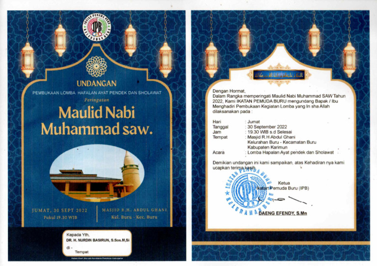 Undangan Maulid Nabi | PDF