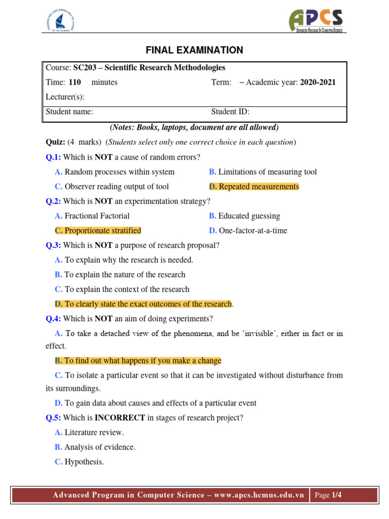 2021 Final Examination - Final | PDF | Forecasting | Hypothesis