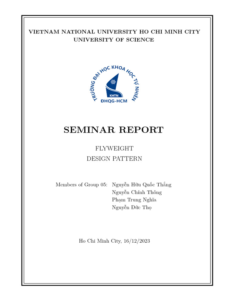 CS202 Seminar Report Flyweight | PDF | Method (Computer Programming) | Operating System