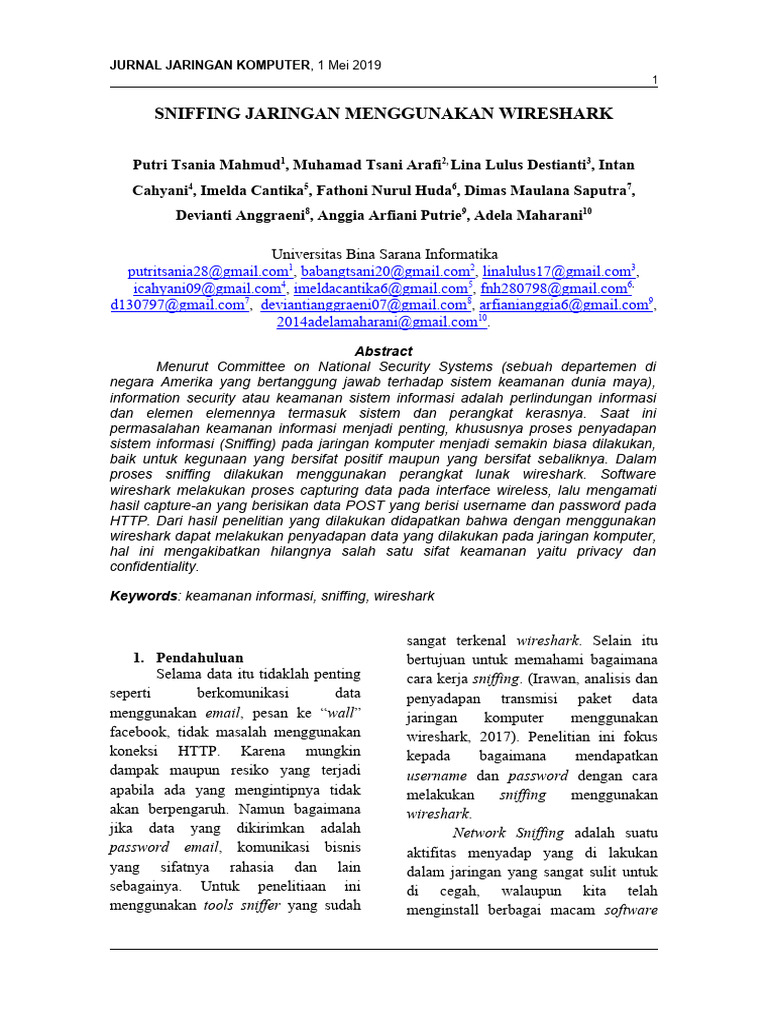 Sniffing Jaringan dengan Wireshark | PDF | Game & Aktivitas | Komputer