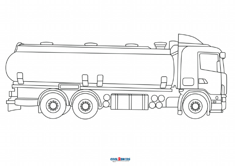 Tanker Truck Coloring Page | PDF
