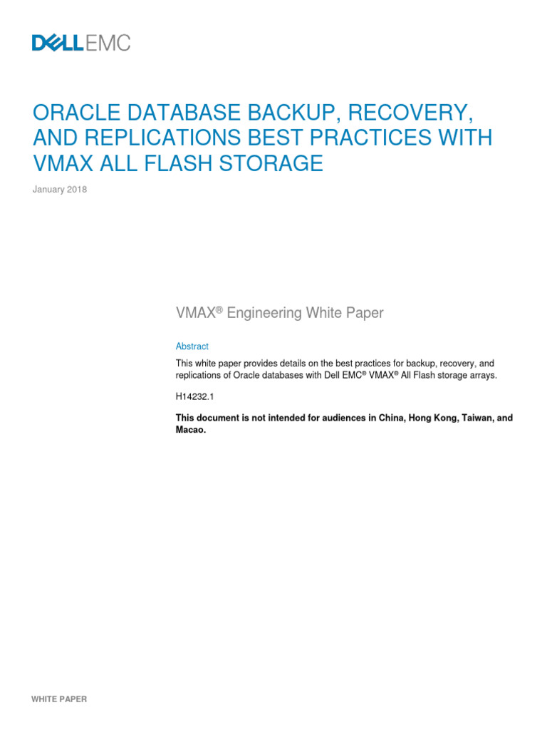 H14232 Oracle Database Backup Recovery Vmax3 Pdf