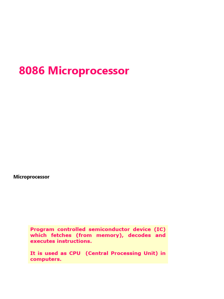 8086 Microprocessor | PDF