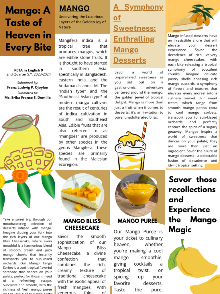 Mango Pamphlet | PDF | Mango | Desserts