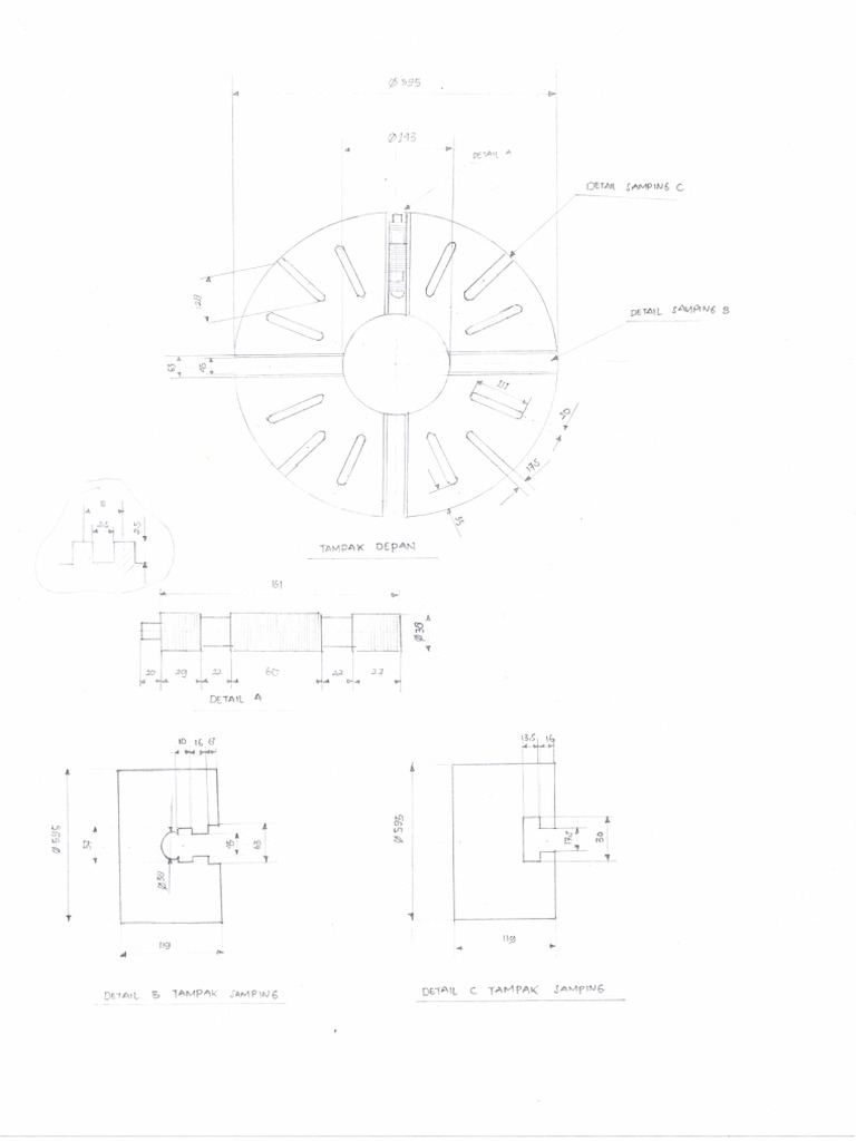 Sketch Drawing Chuck Mesin Bubut Super Service 1 | PDF