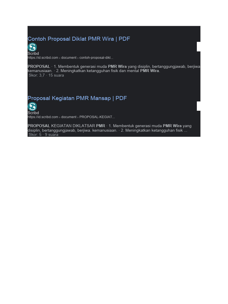 Contoh Proposal Diklat PMR Wira | PDF | Pengembangan Diri