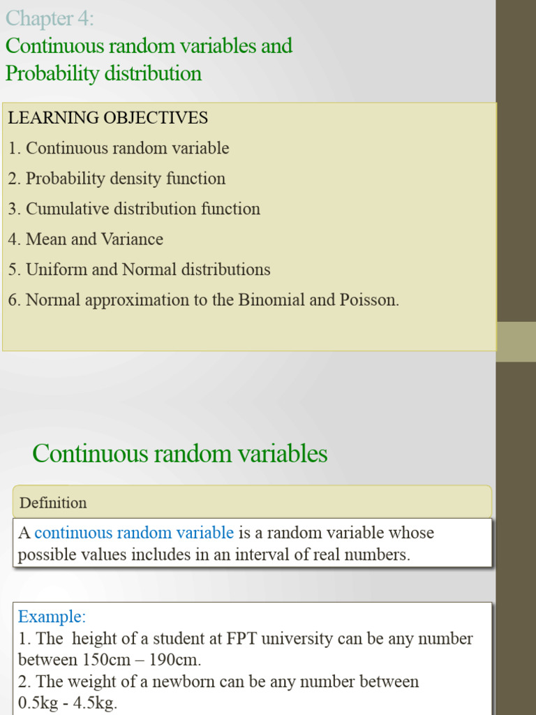 Continuous Random Variables Overview | PDF | Probability Distribution ...