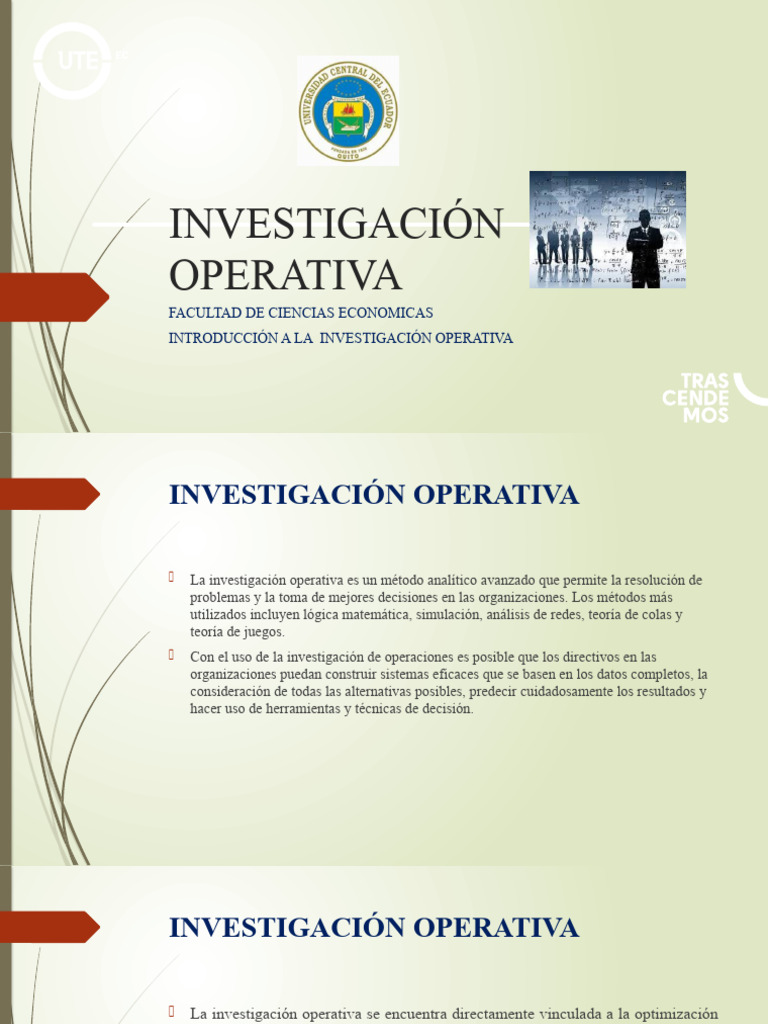 Clase 1 Investigación Operativa | PDF | La investigación de operaciones ...