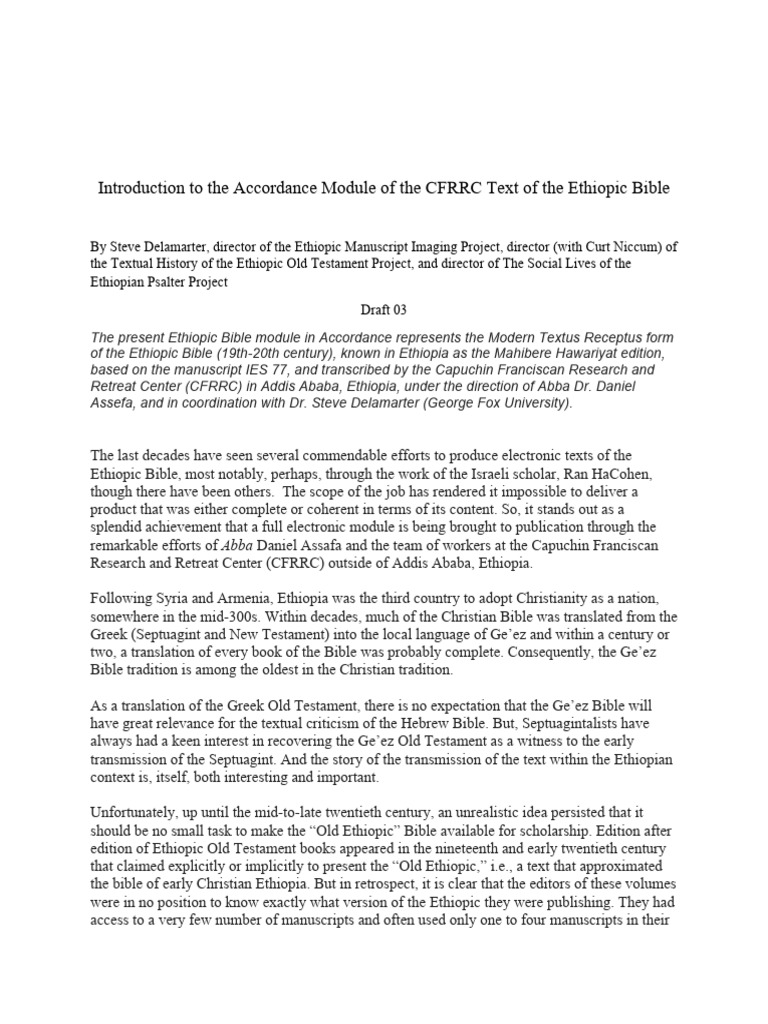 Ethiopic-Bible Delamarter | PDF