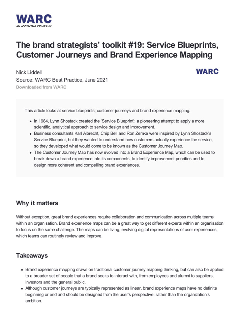 Brand Experience Mapping Toolkit | PDF | Customer Experience | Brand