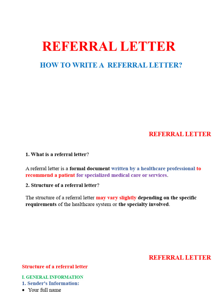 Referral Letter | PDF