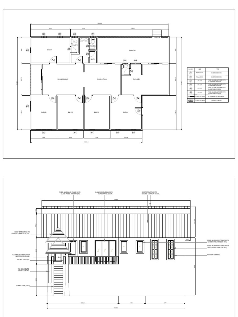 Drawing Rumah Atas Kedai | PDF | Window | Door
