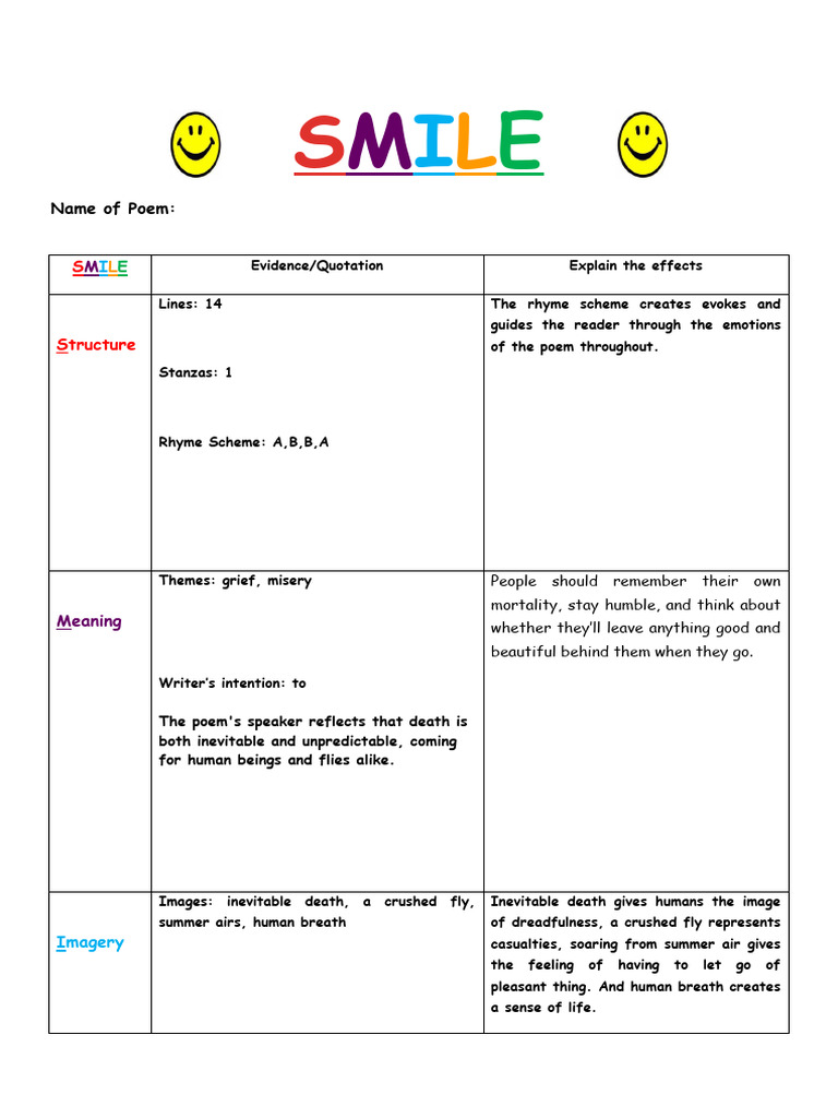 Worksheet 6 SMILE | PDF