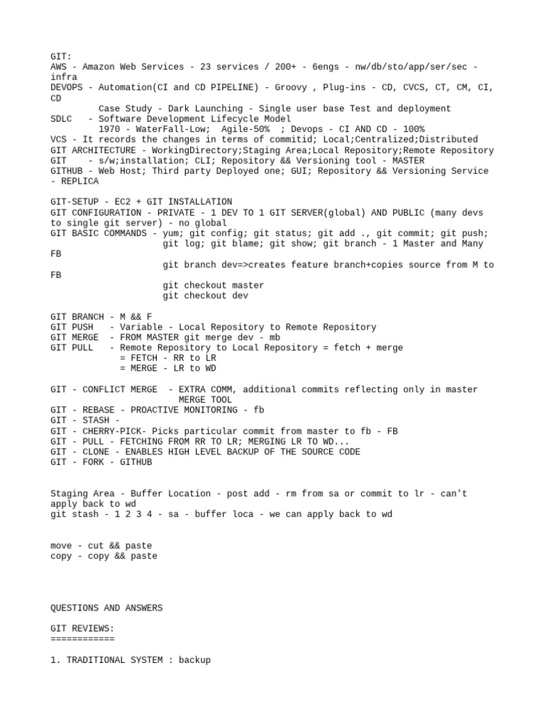 Git - Interview Questions | PDF | Version Control | Software Repository