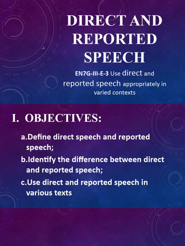 Ruiz-Direct and Reported Speech | PDF | Verb | Linguistics