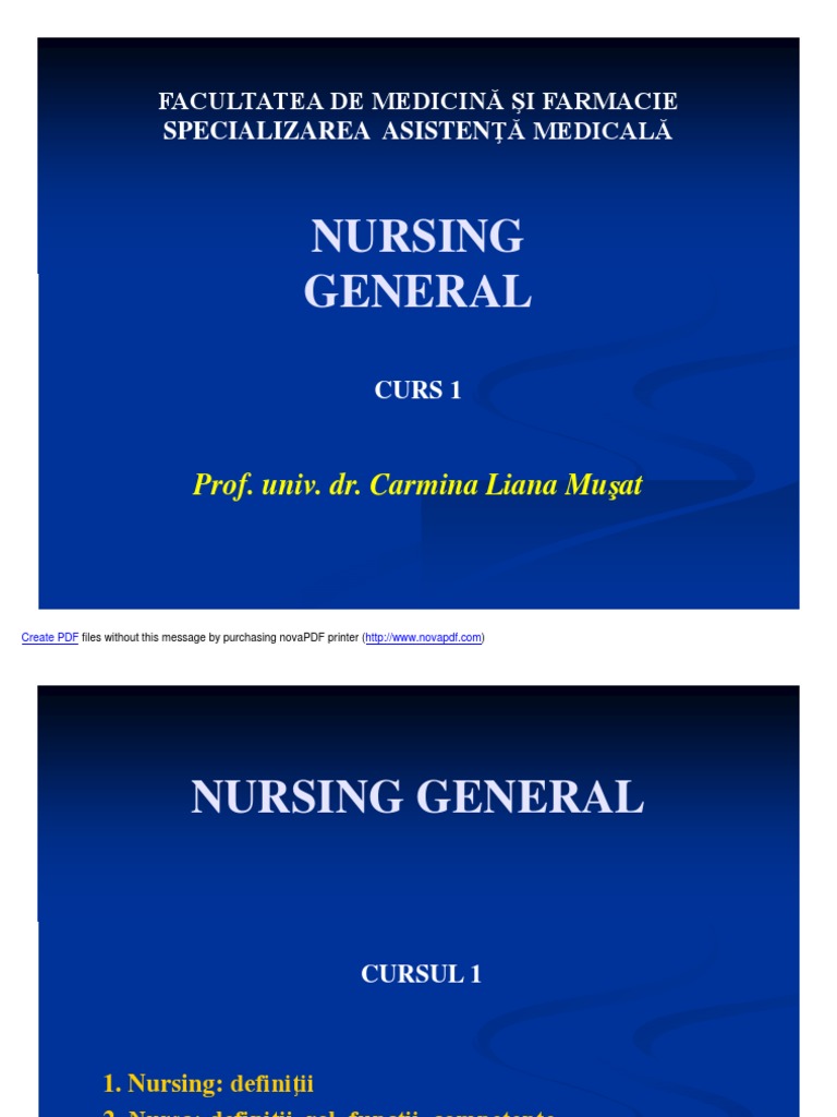 Nursing General - Curs 1 Ere | PDF