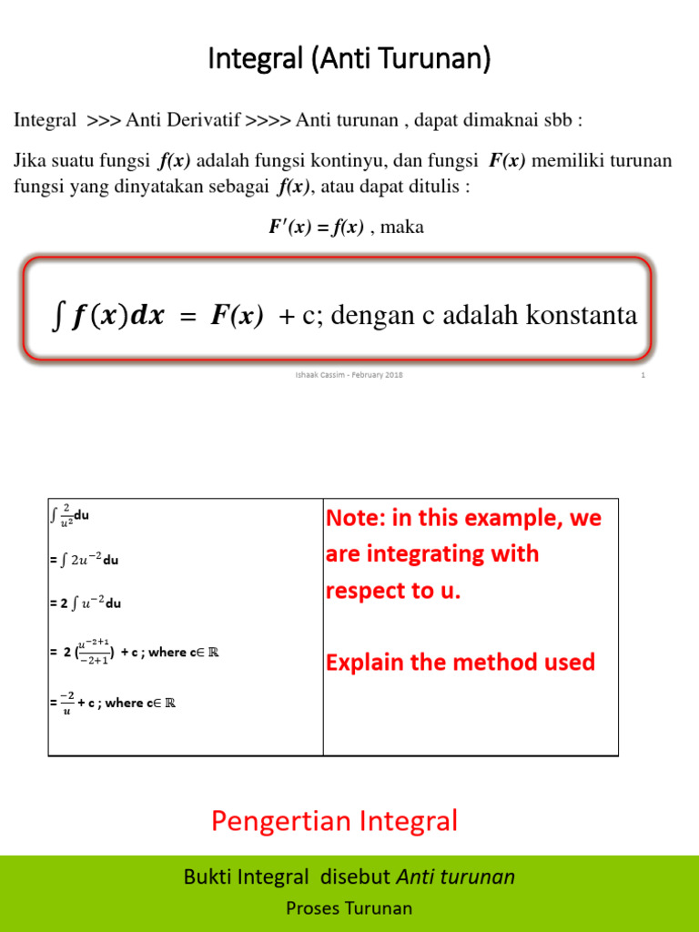 Pengertian dan Contoh Integral | PDF | Metode & Bahan Ajar | Komputer