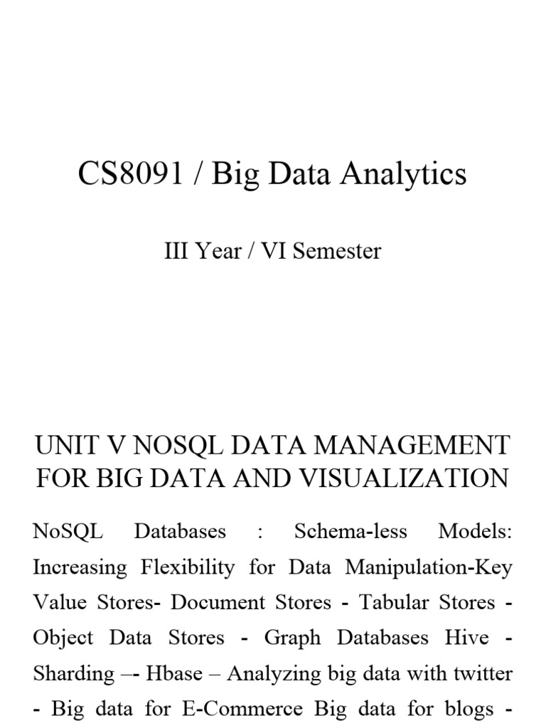 CS8091 BDA Unit 5 | PDF