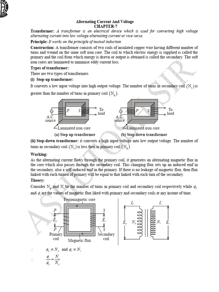 AC Generator and Transformer | PDF | Transformer | Inductor