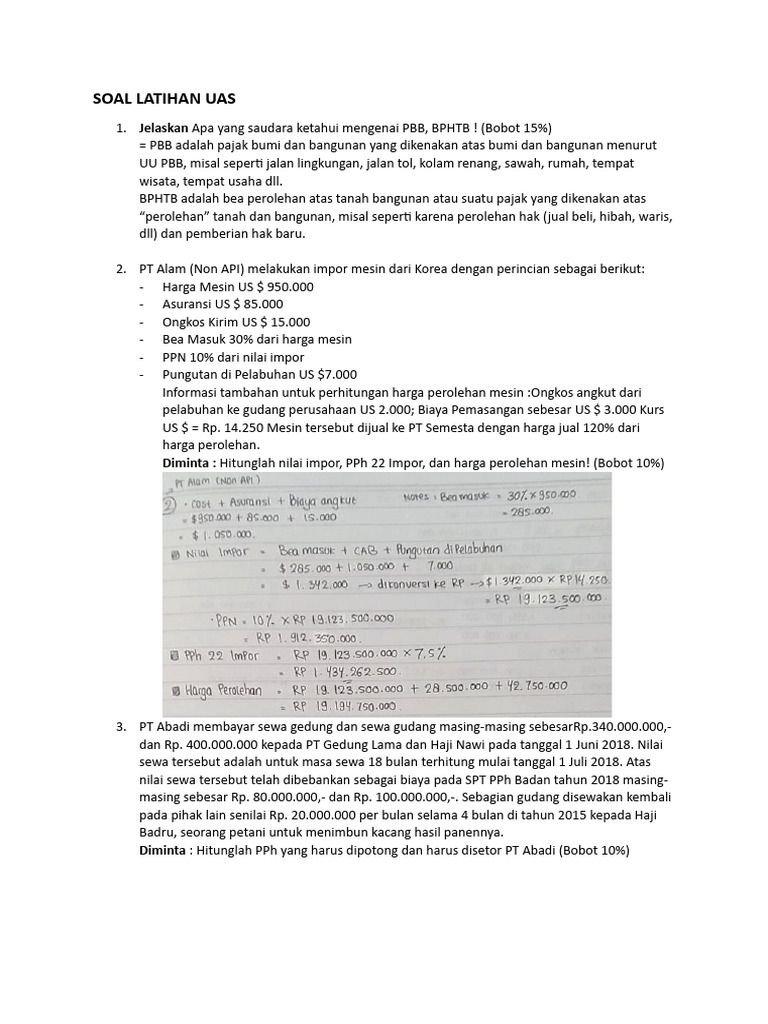 Soal Latihan Uas (Bismillah Yg Soal Ini Kluar Semua) | PDF | Bisnis | Pengelolaan Keuangan & Uang