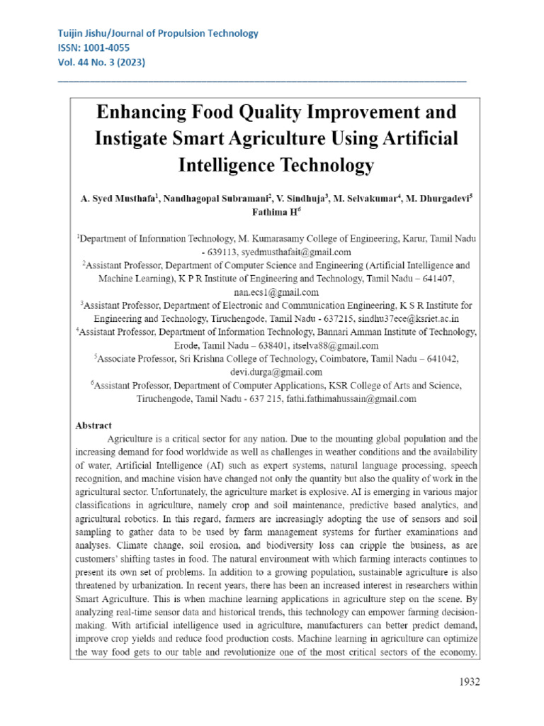 View of Enhancing Food Quality Improvement and Instigate Smart ...
