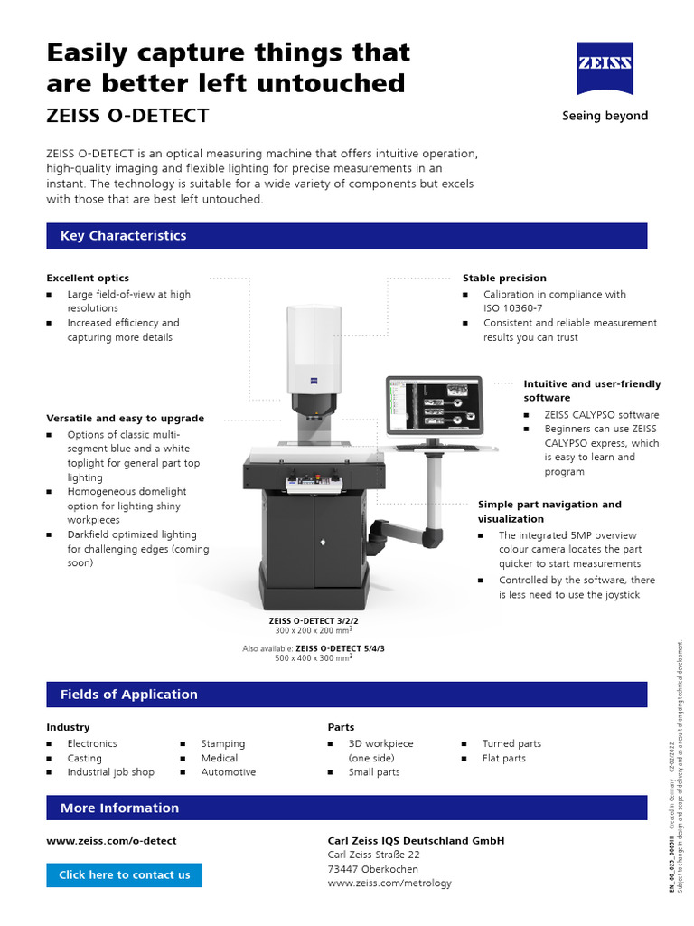 EN ZEISS O-DETECT One-Page Overview 02-22 | PDF