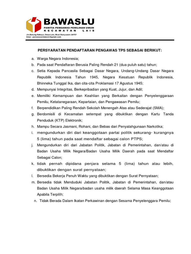 Formulir Pendaftaran Pengawas TPS | PDF | Game & Aktivitas Formulir Pendaftaran Pengawas TPS | PDF | Game & Aktivitas