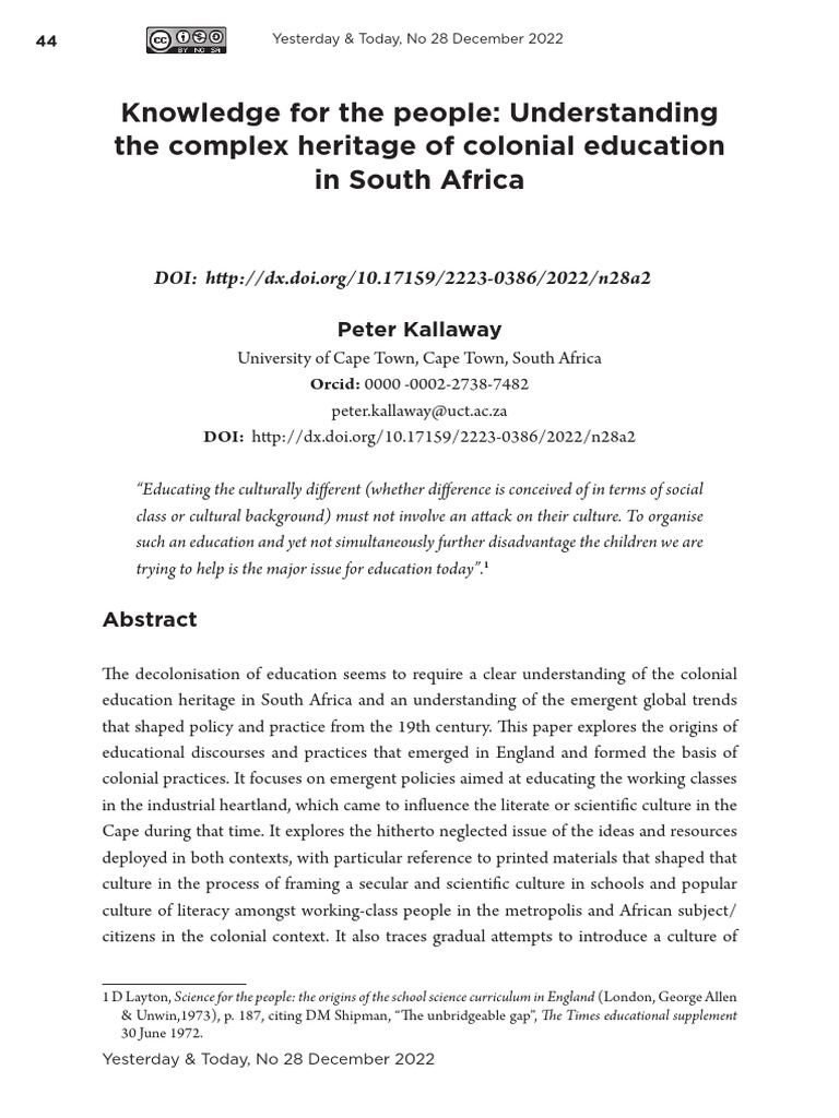 Knowledge For The People-Understanding | PDF | Apartheid | Colonialism