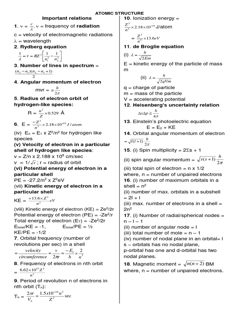 Atomic Structure (Hints) | PDF | Atomic Orbital | Atoms