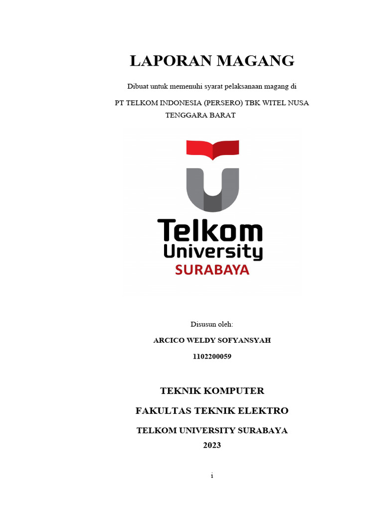 Template Laporan Magang - Fte | PDF