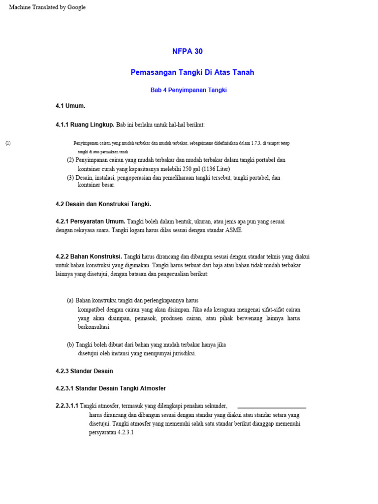 Fuel Storage Tanks NFPA 30 | PDF