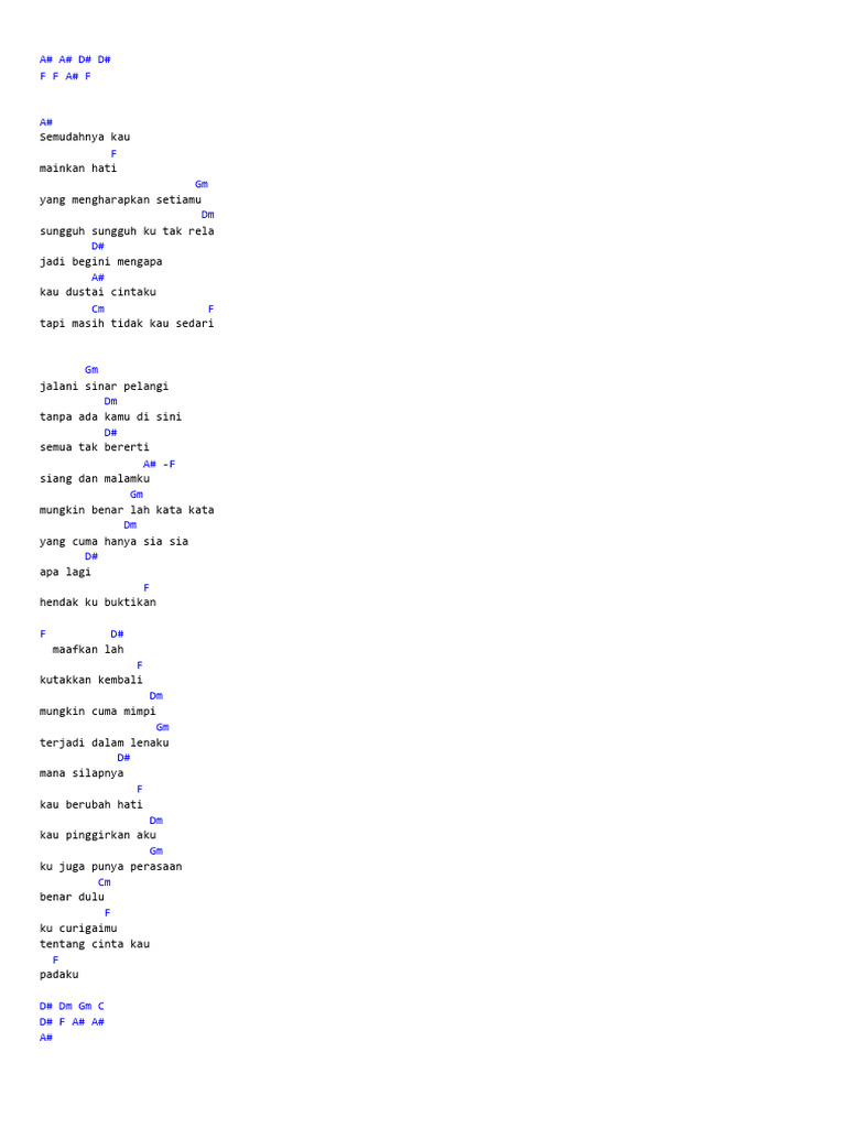 Projector Band - Sinar Pelangi Chord | PDF