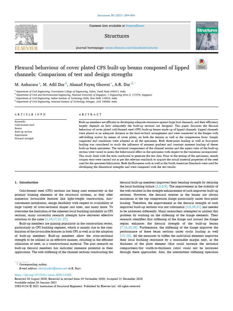 Anbarasu 2021 | PDF | Buckling | Strength Of Materials