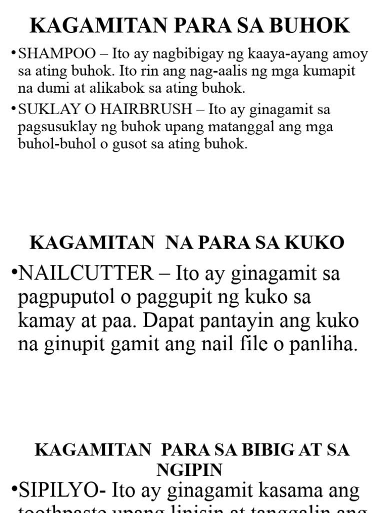 Kagamitan para Sa Buhok | PDF