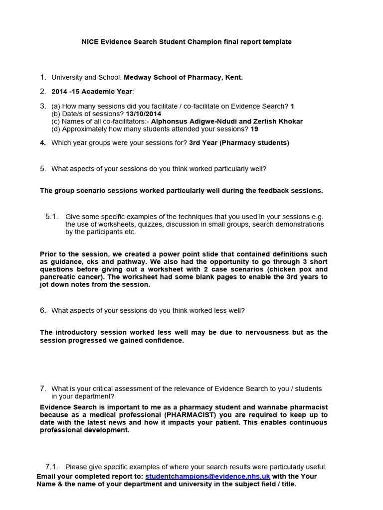 NICE Finalreporttemplate | PDF | Pharmacy | Health Sciences