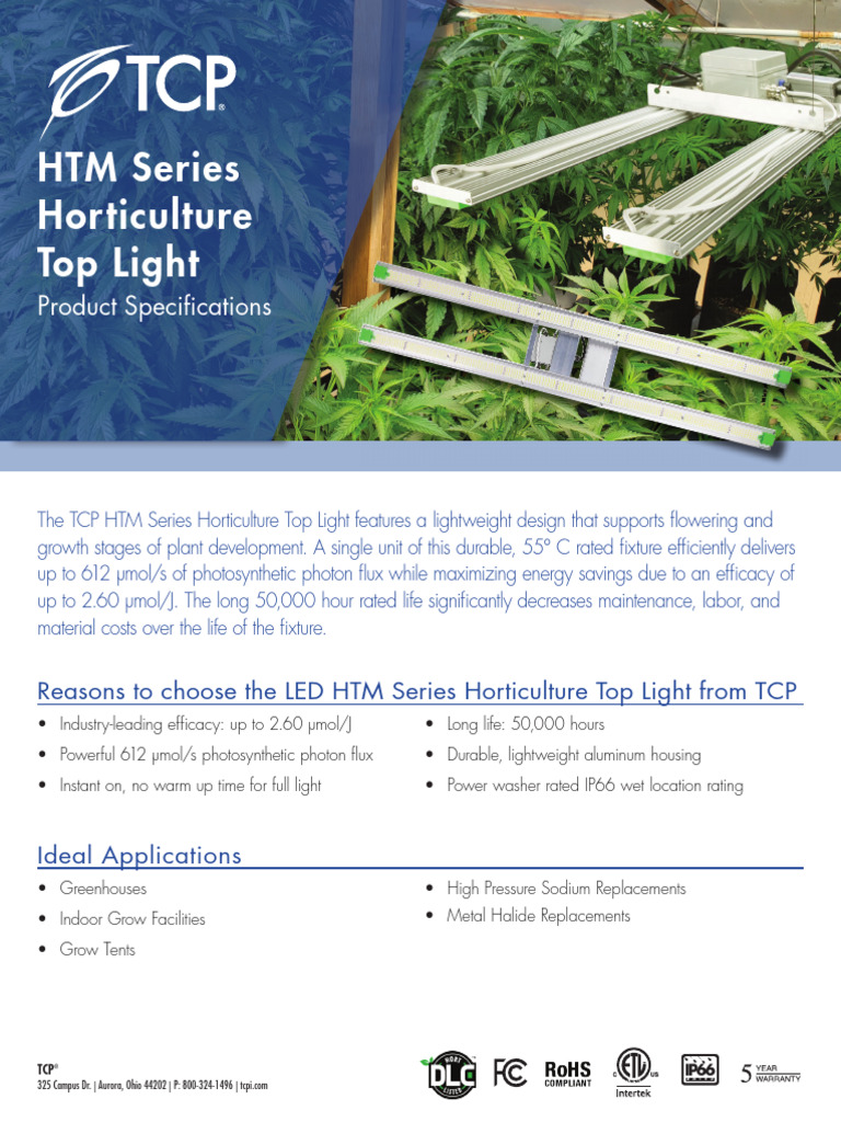 HTM Series Horticulture Top Light Spec Sheet | Download Free PDF ...