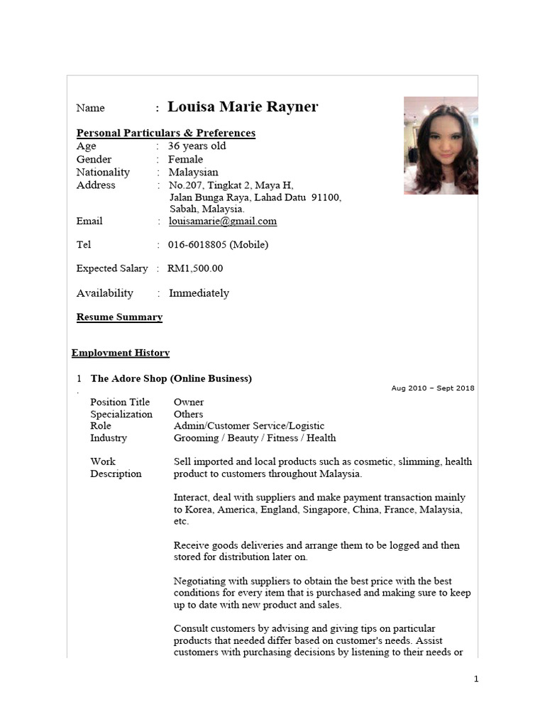 Louisa Marie Rayner: Name | PDF