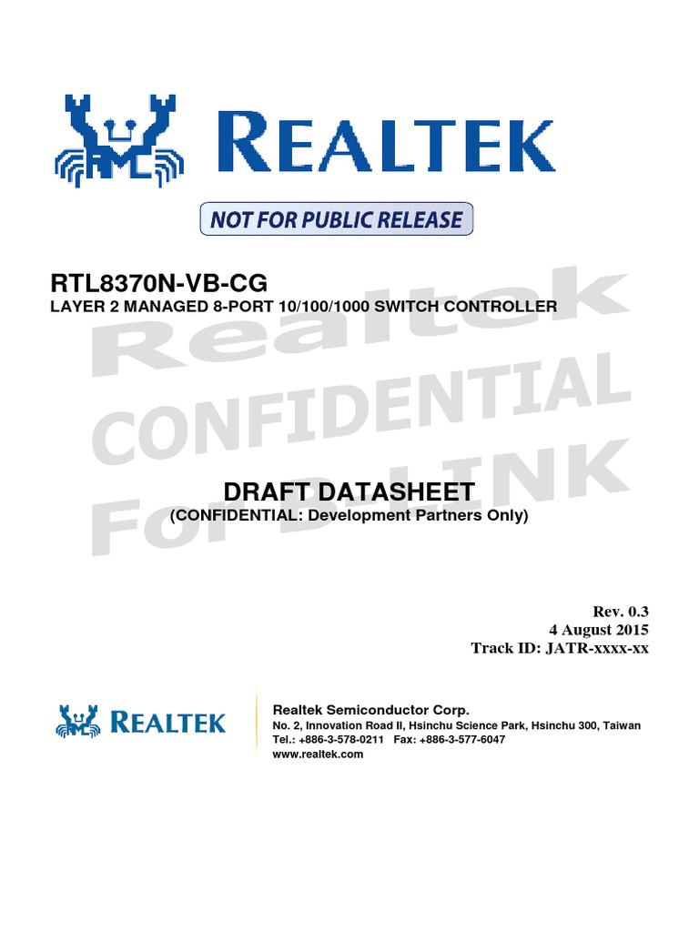 Realtek Semicon RTL8370N VB CG - C2803243 | PDF