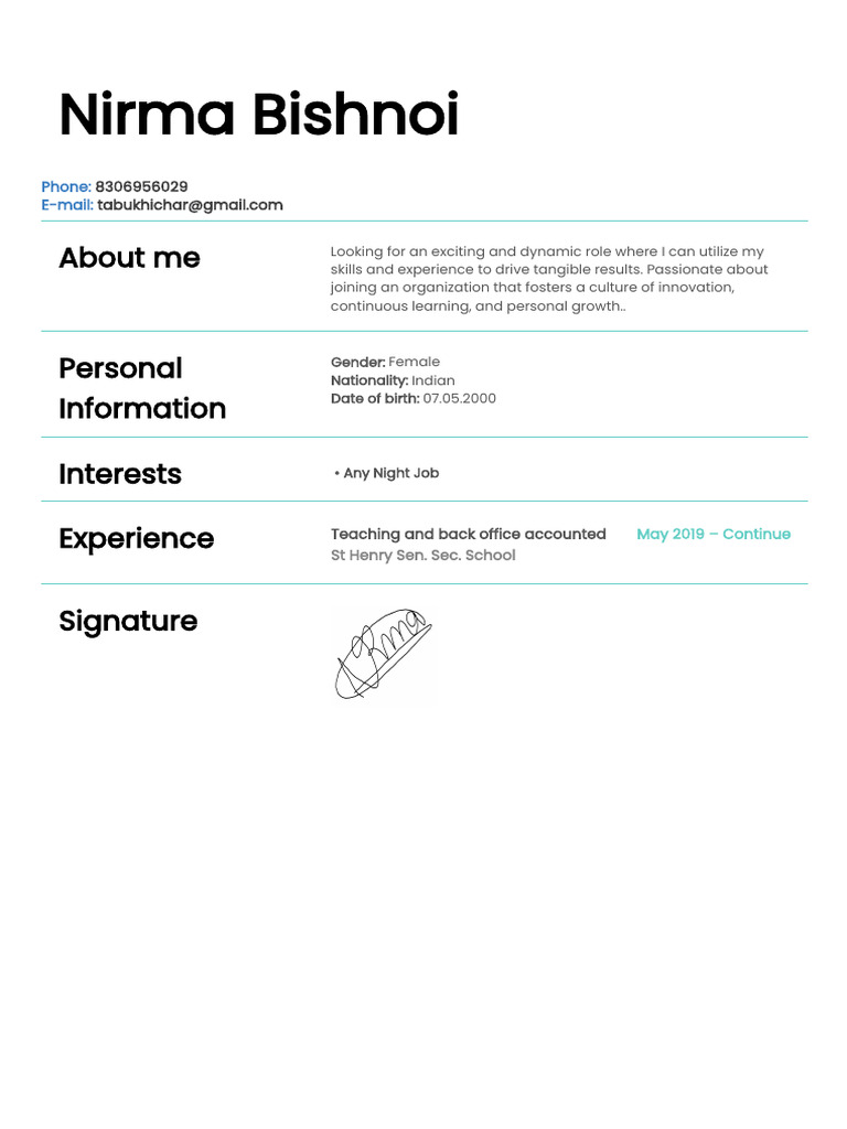 Nirma Resume 362 | PDF