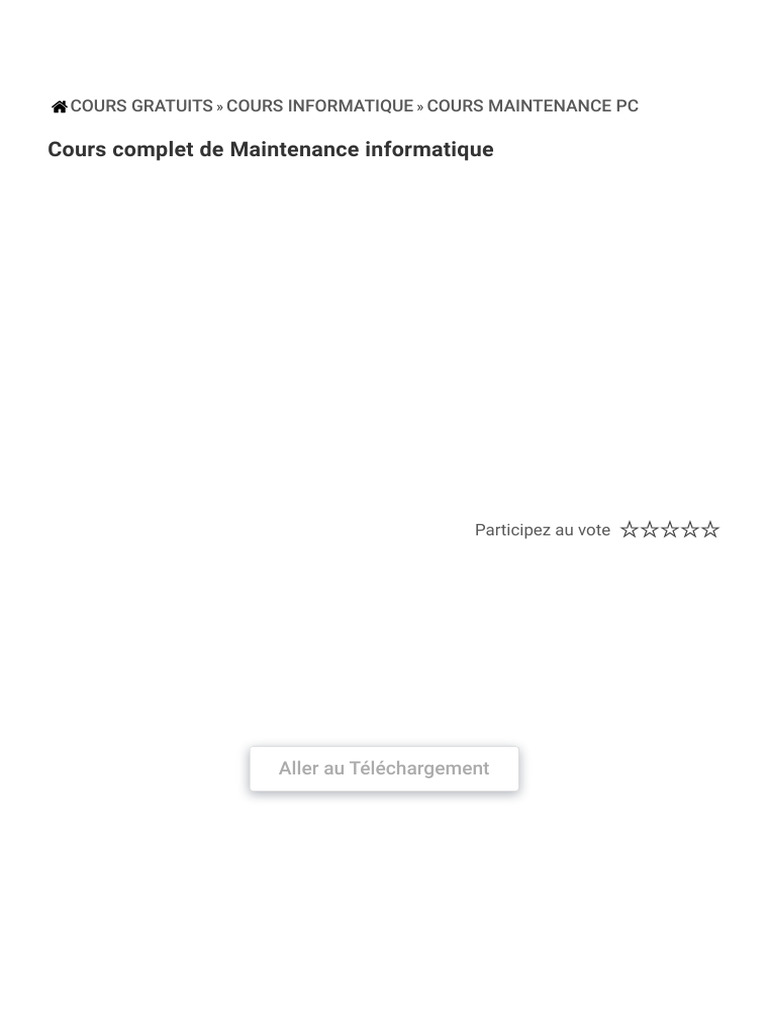 Cours Complet de Maintenance Informatique | PDF | Microprocesseur | USB