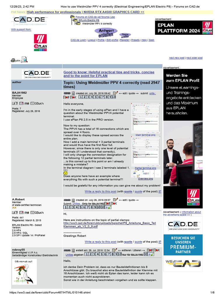 How To Use Weidmüller PPV 4 Correctly (Electrical Engineering - EPLAN Electric P8) - Forums On ...