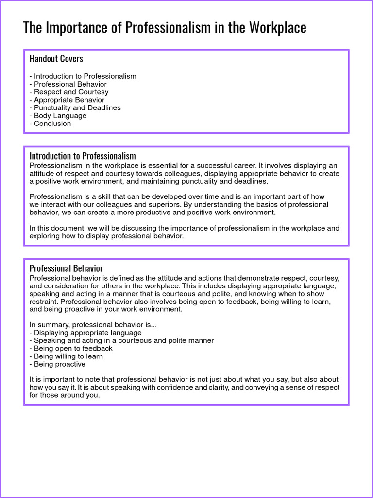 Body Language and Professionalism Guide | PDF | Body Language | Psychological Concepts