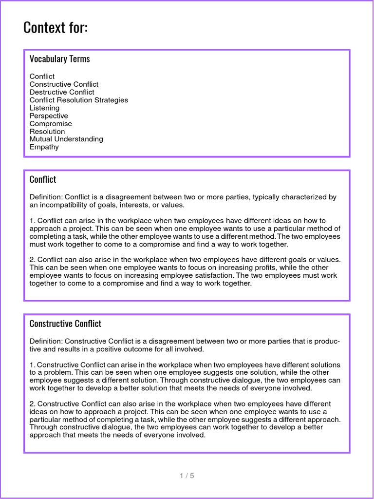 Day5 Context Builder | Download Free PDF | Conflict Resolution | Employment