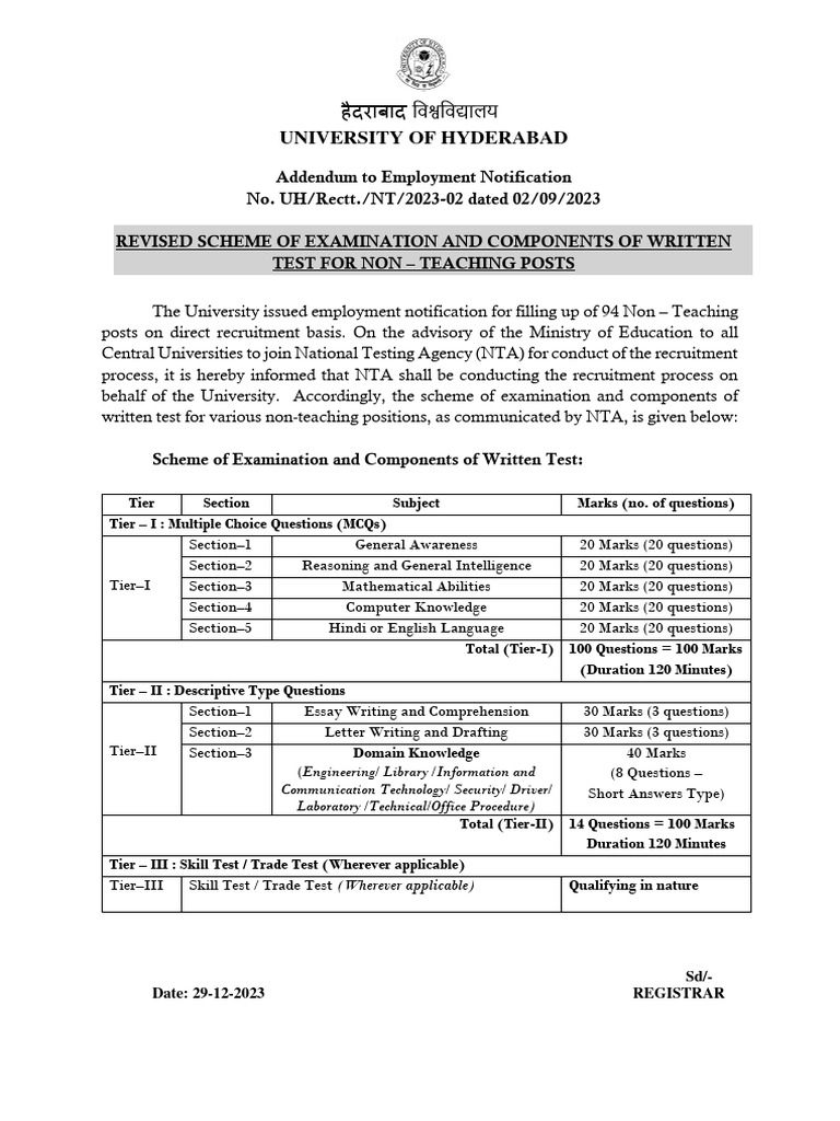 Scheme of Examination-Revised | PDF